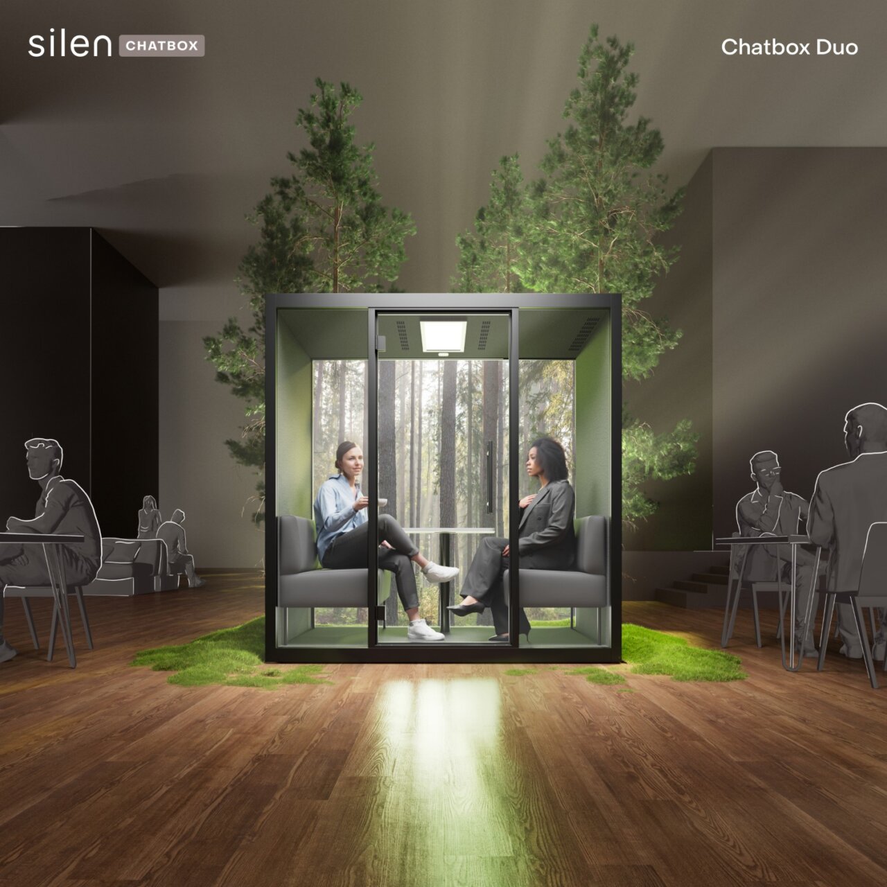 Chatbox Duo vetäytymistila | Modeo